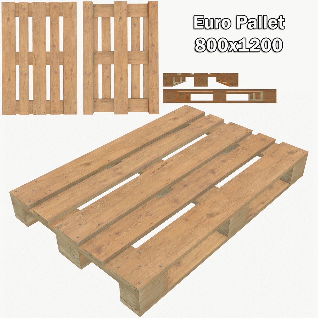 3d euro pallet type 1