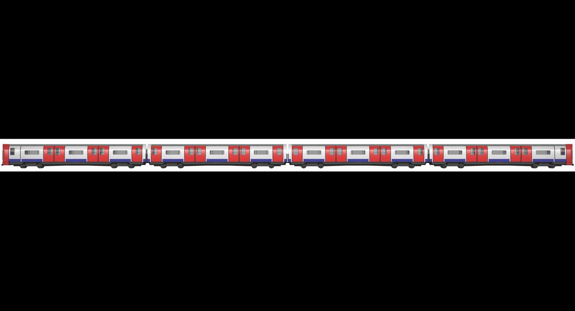 3d Model Of London Metro Train Exterior Scene