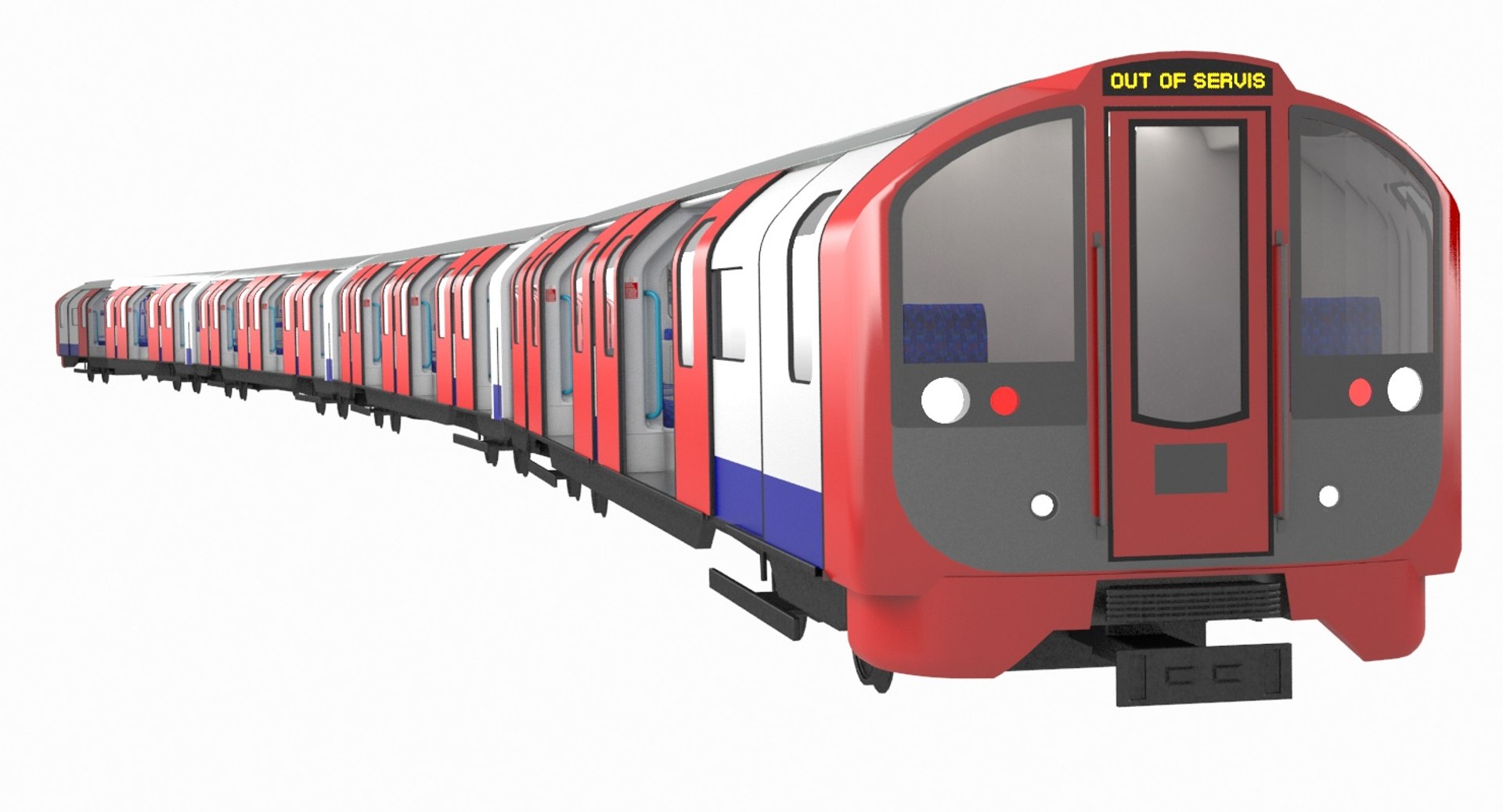 3d Model Of London Metro Train Exterior Scene