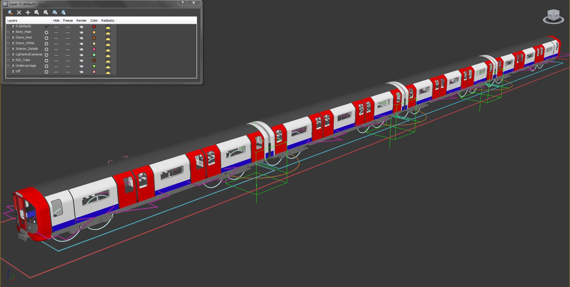 3d Model Of London Metro Train Exterior Scene