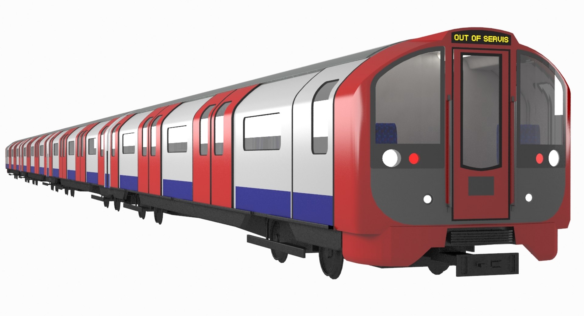 3d Model Of London Metro Train Exterior Scene