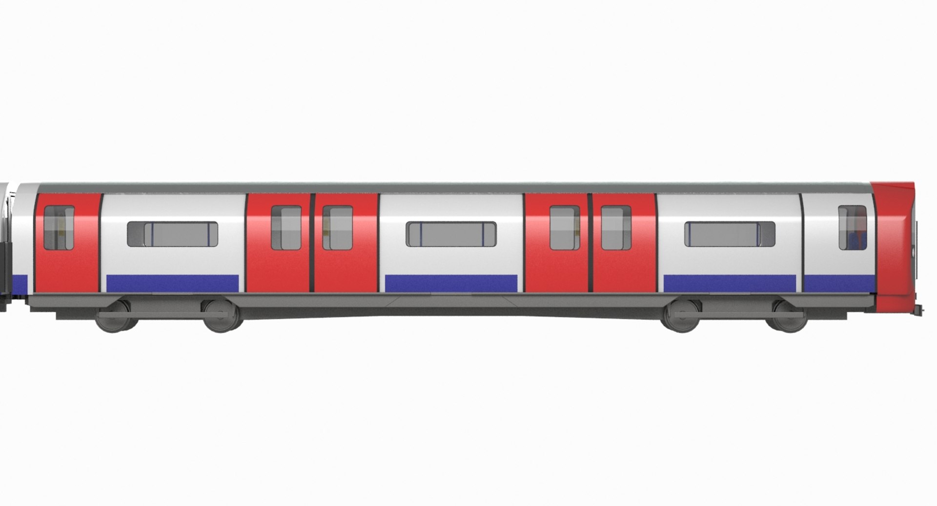 3d Model Of London Metro Train Exterior Scene