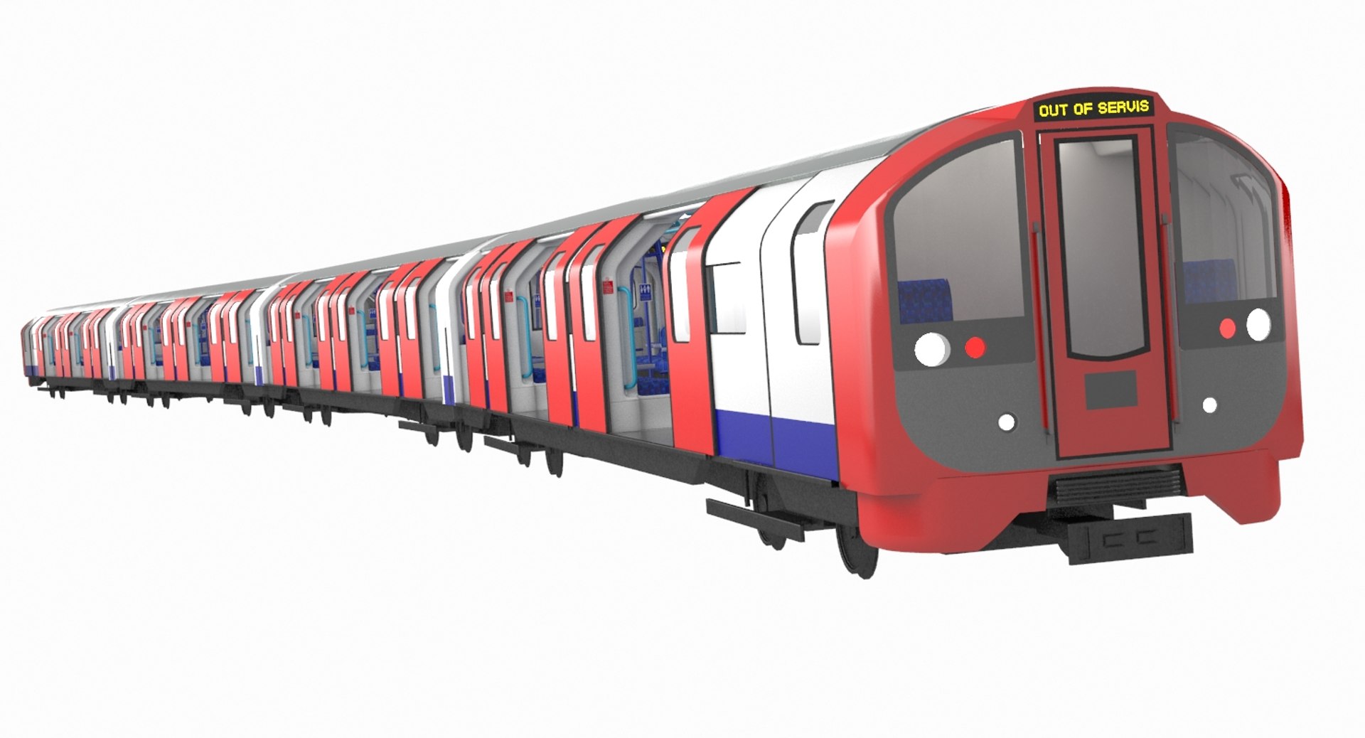 3d Model Of London Metro Train Exterior Scene
