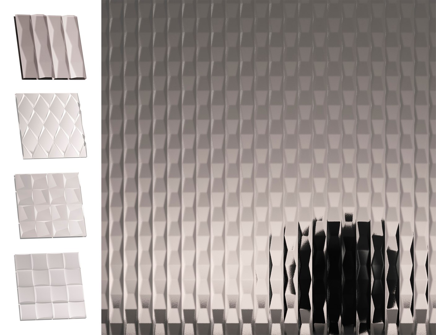 Fluted Glass Set 07 3D Model - TurboSquid 1905602