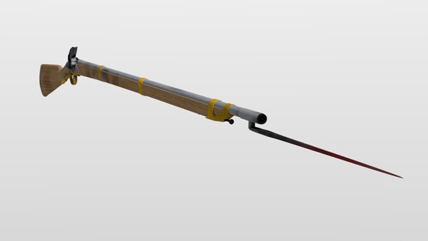 clean charleville musket bayonet 3d obj