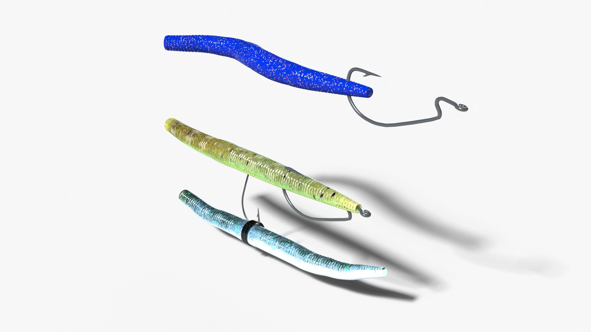 3D Model Soft Plastic Stick Worms - TurboSquid 2318503