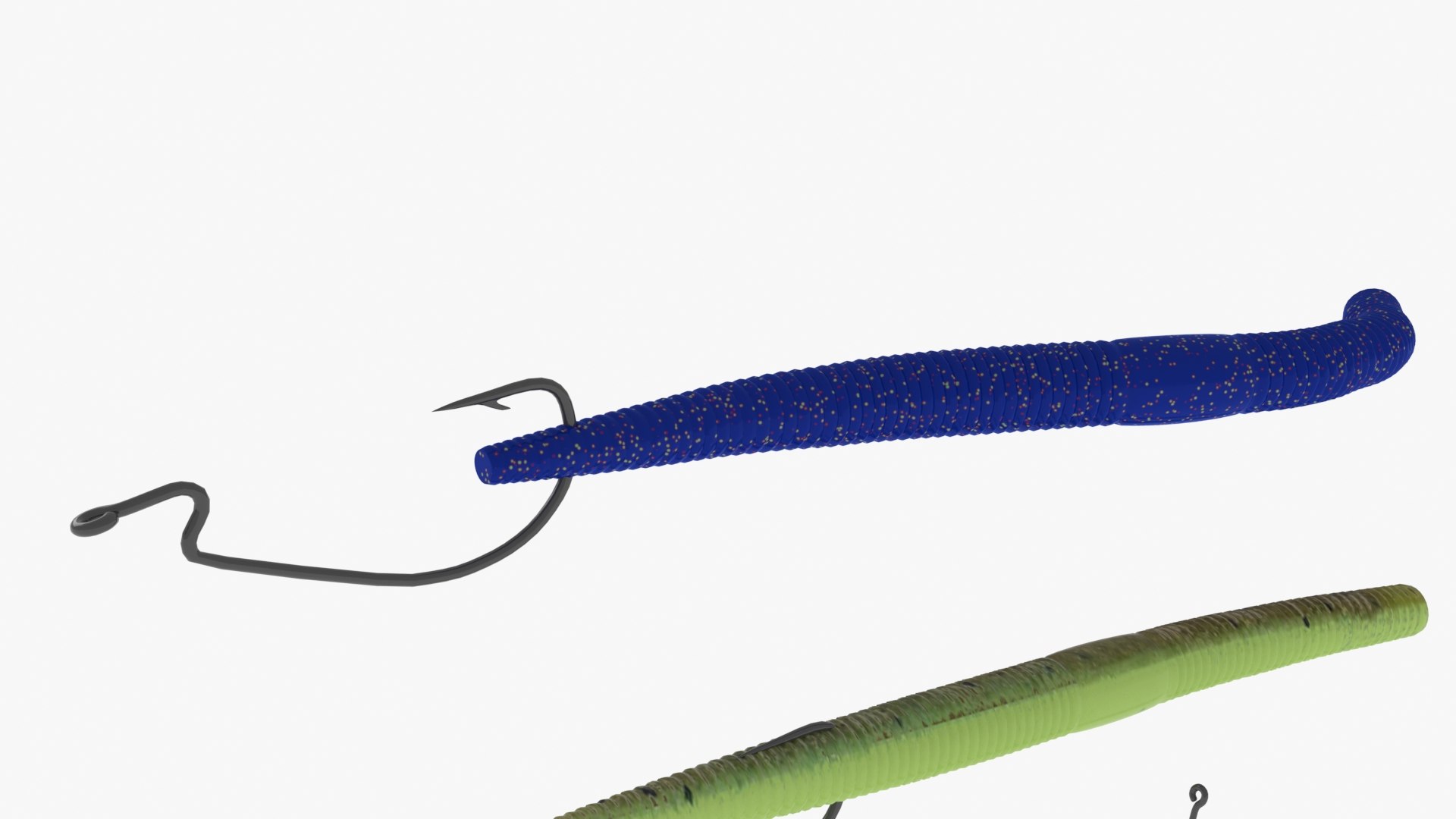 3D Model Soft Plastic Stick Worms - TurboSquid 2318503