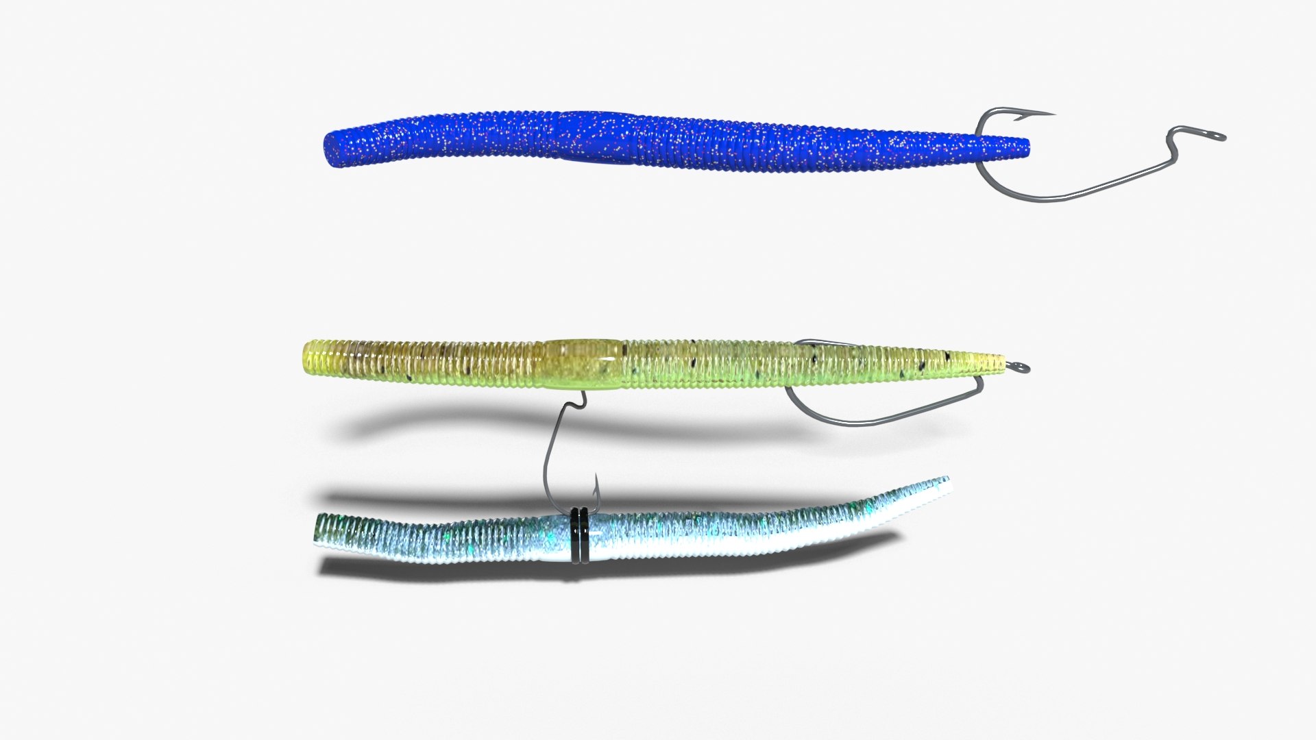 3D Model Soft Plastic Stick Worms - TurboSquid 2318503