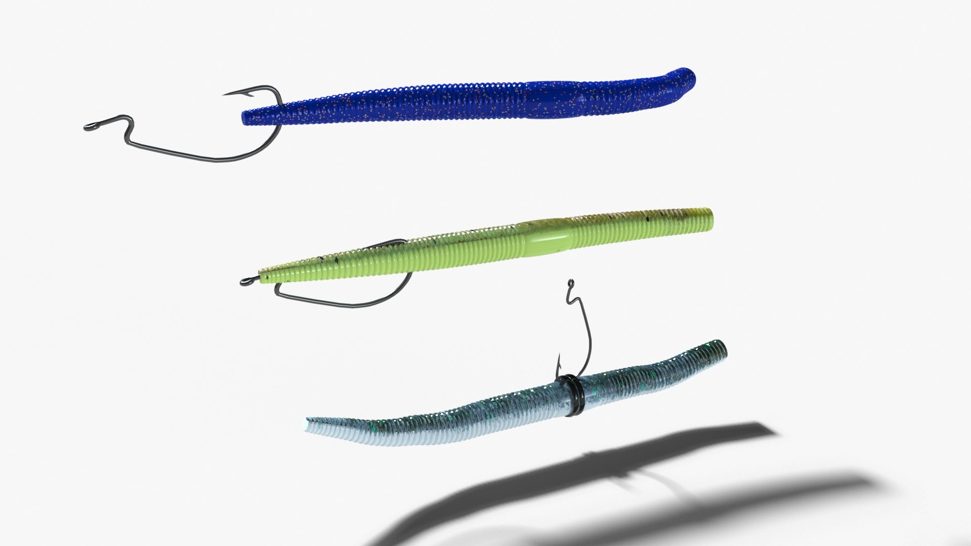 3D Model Soft Plastic Stick Worms - TurboSquid 2318503