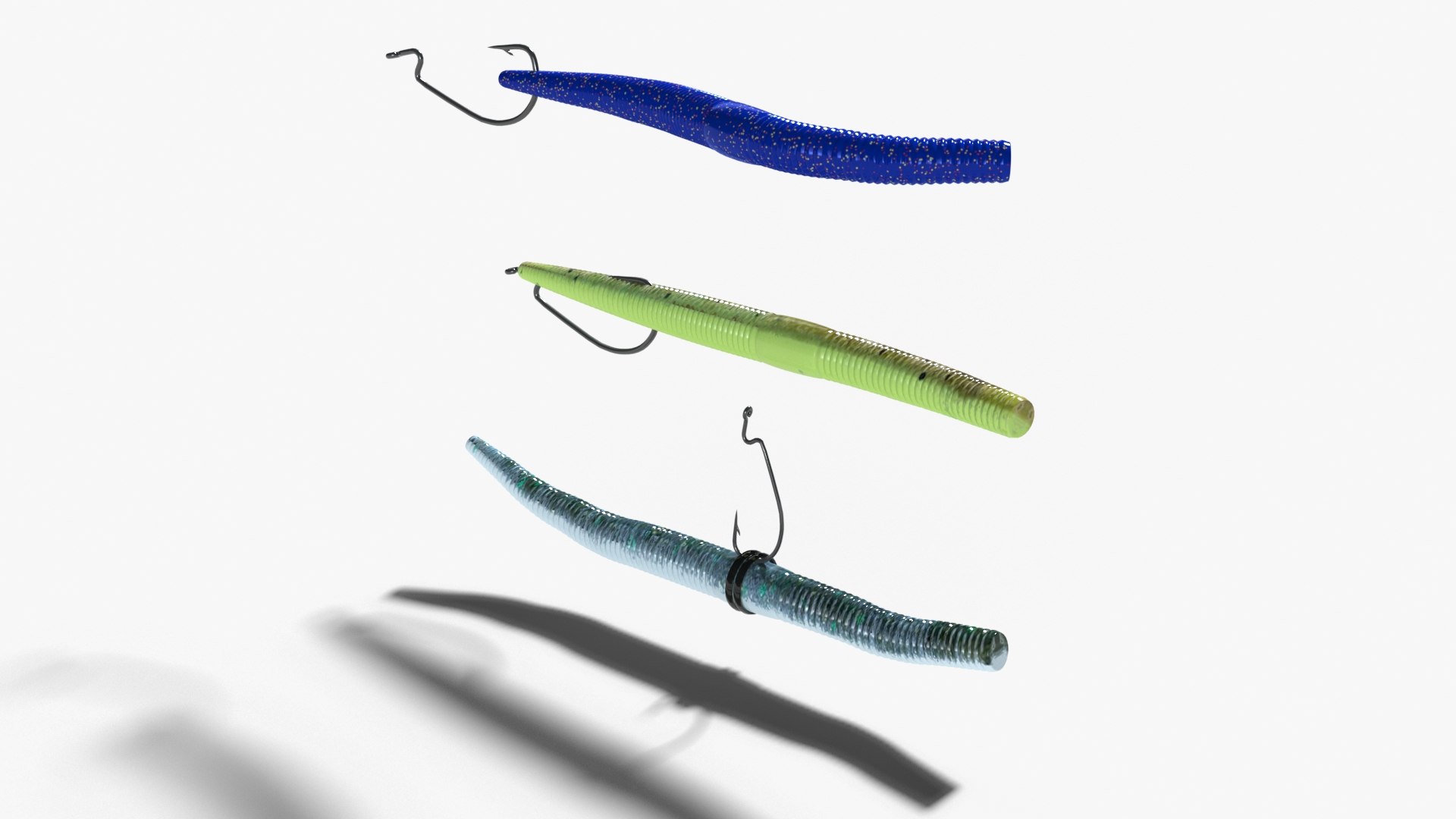 3D Model Soft Plastic Stick Worms - TurboSquid 2318503