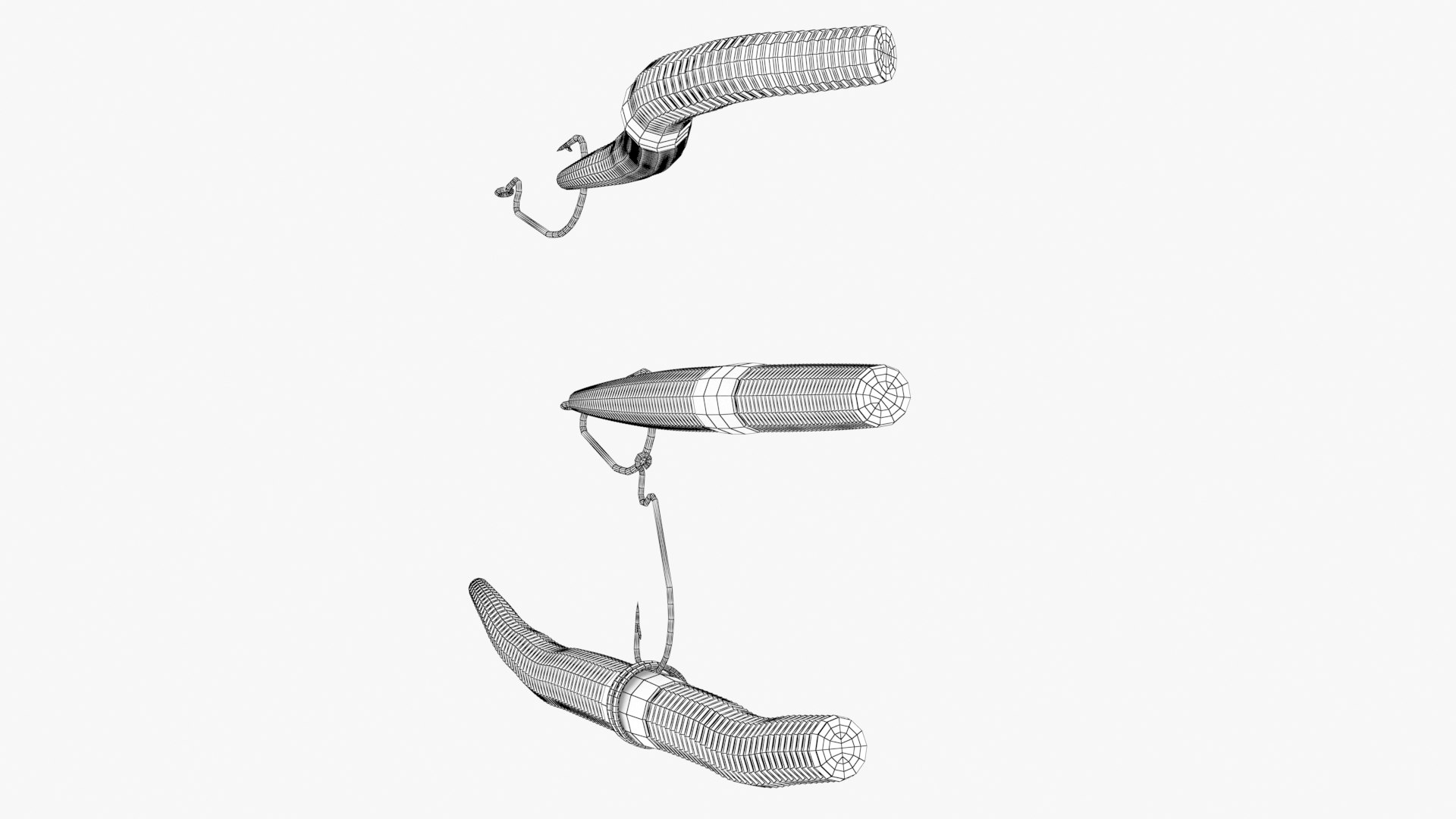 3D Model Soft Plastic Stick Worms - TurboSquid 2318503