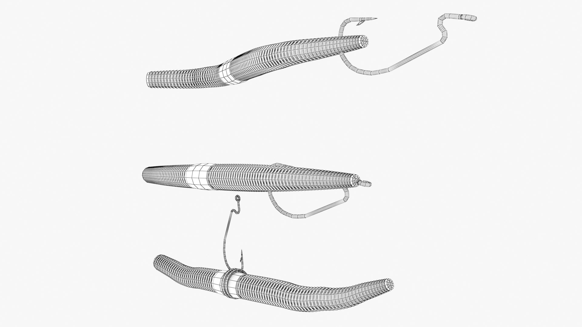 3D Model Soft Plastic Stick Worms - TurboSquid 2318503
