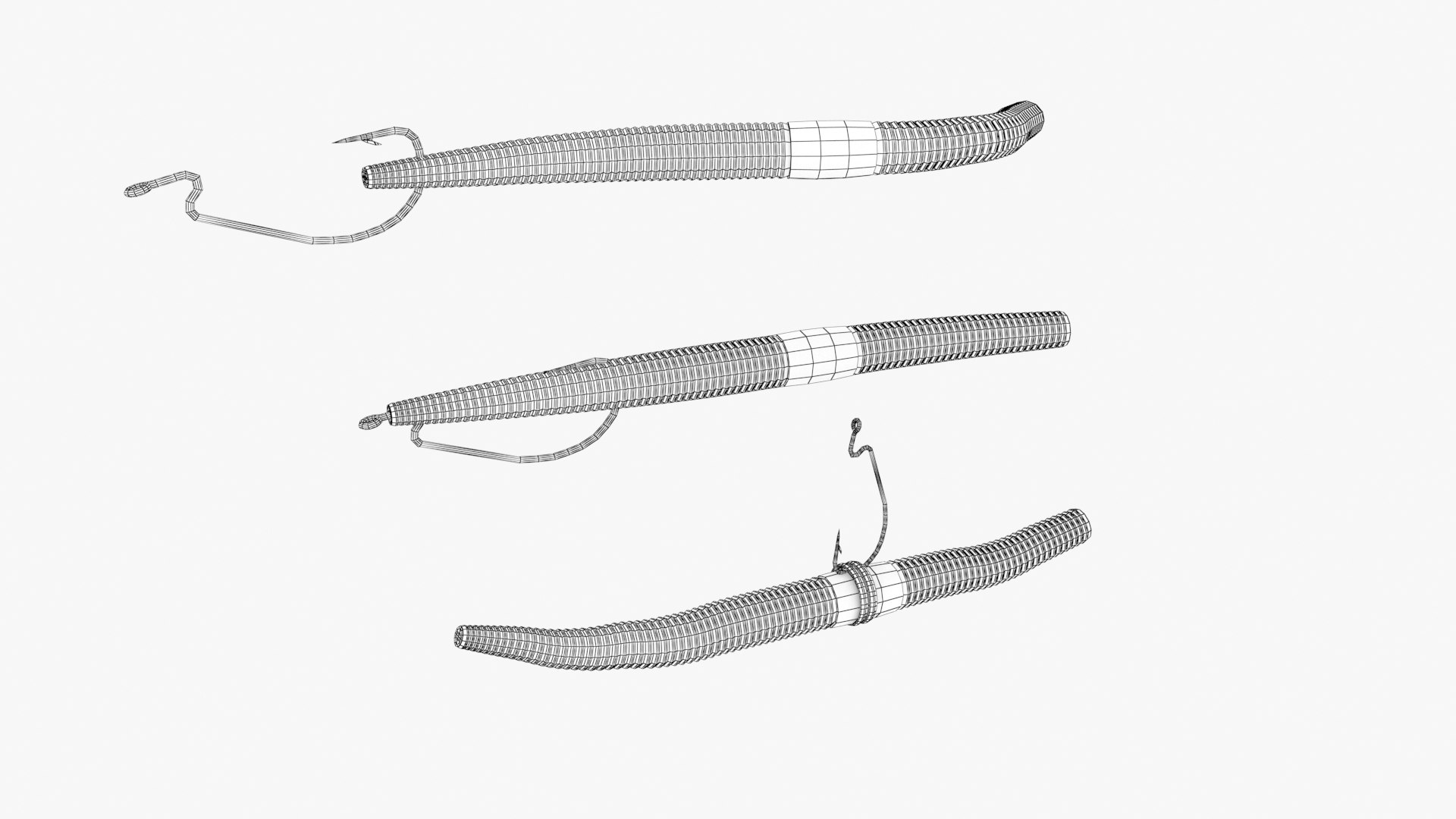 3D Model Soft Plastic Stick Worms - TurboSquid 2318503