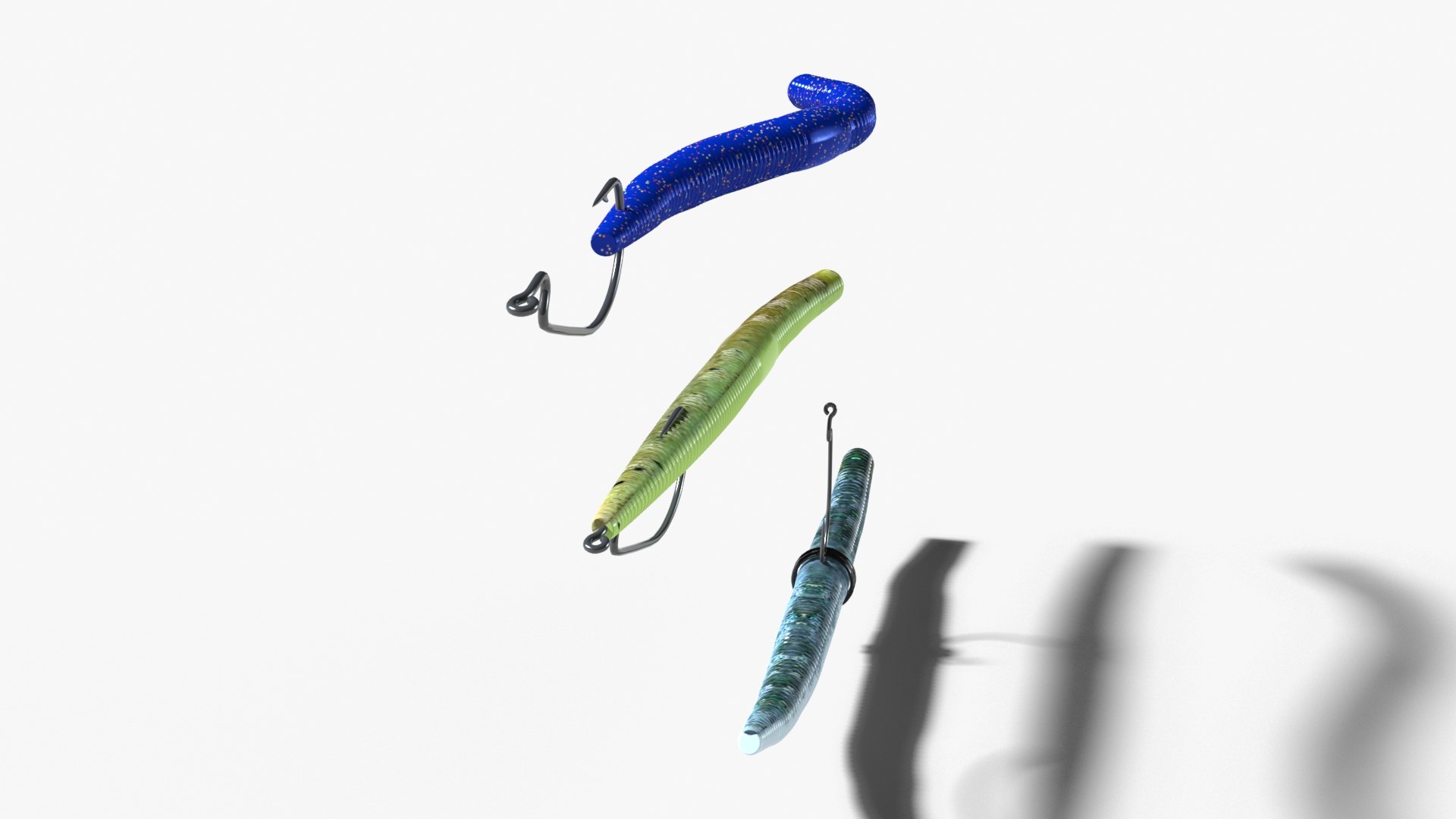 3D Model Soft Plastic Stick Worms - TurboSquid 2318503