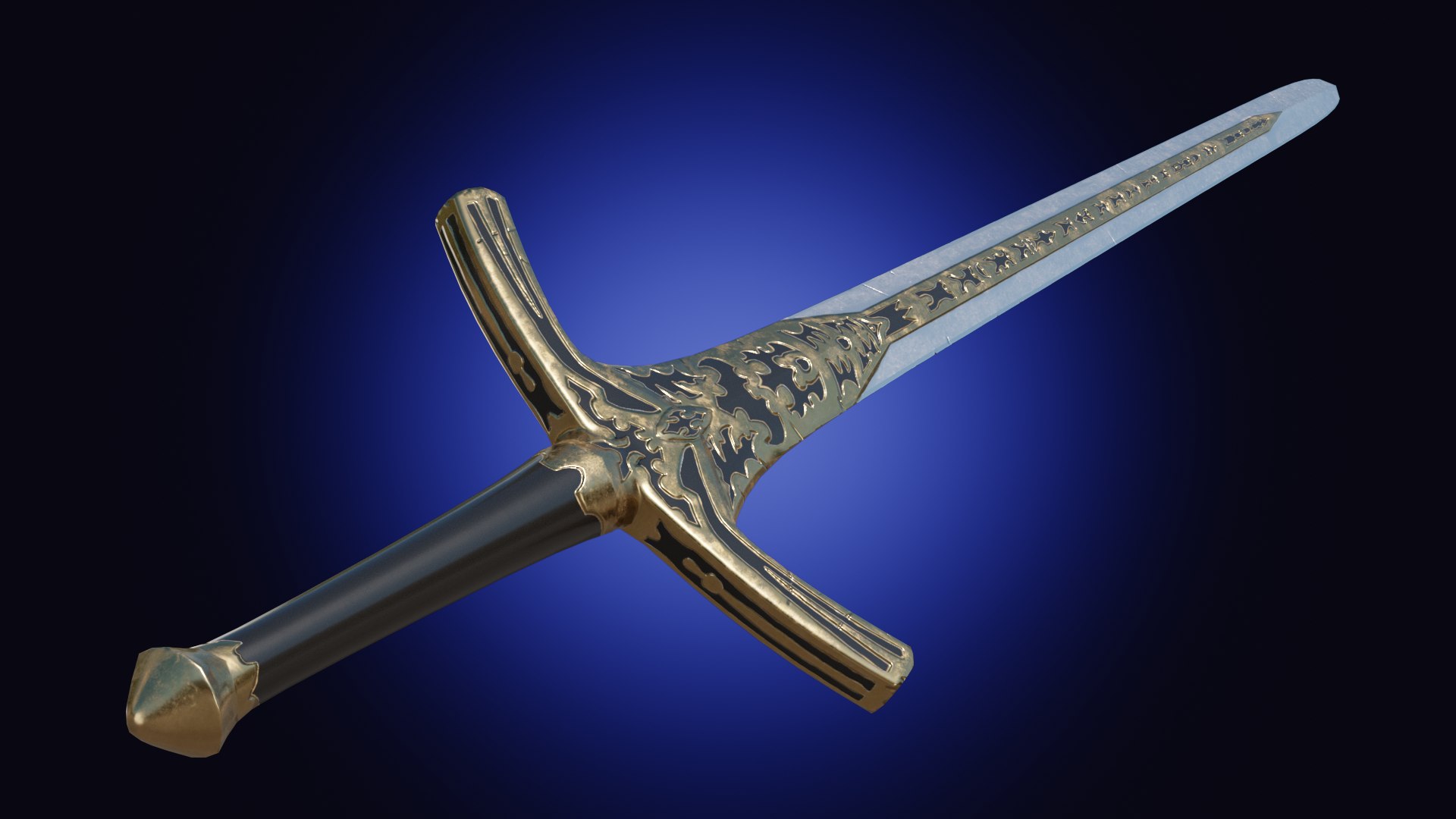 Weapon Two Handed Fantasy Sword 3D - TurboSquid 2026270