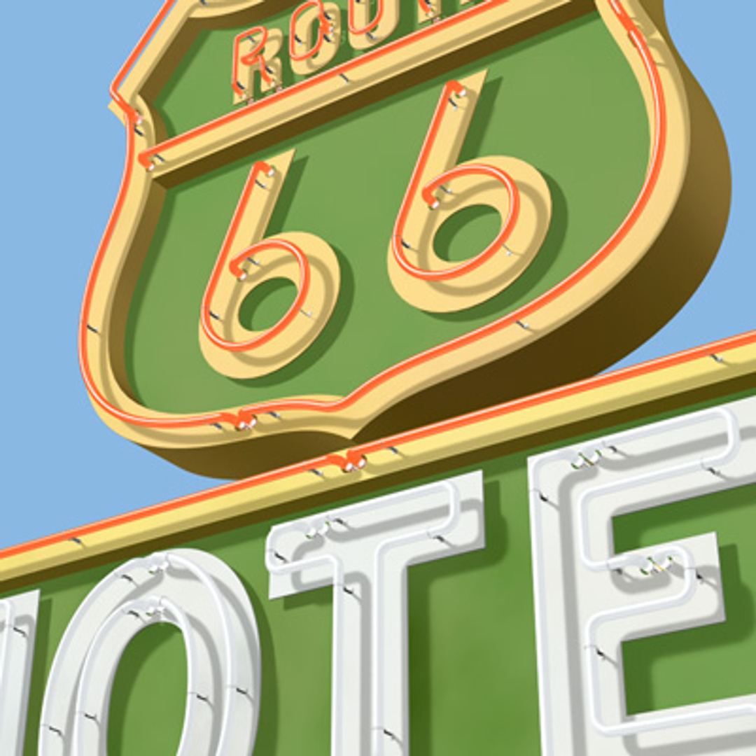 neon sign light 3d model