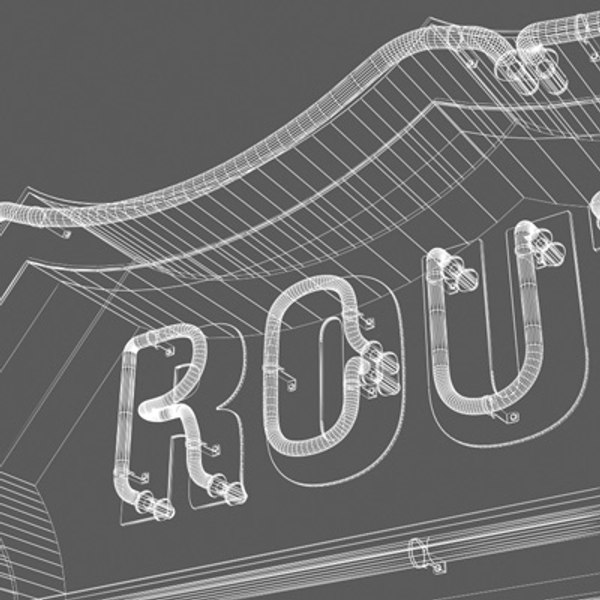 neon sign light 3d model