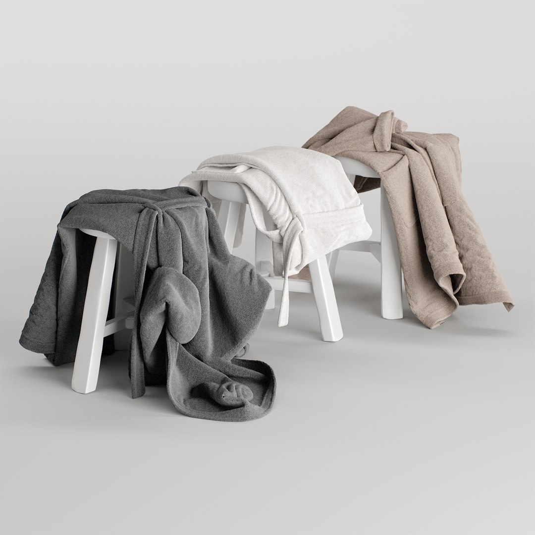 Bathrobe Hanging Set 03 3D Model - TurboSquid 1978885