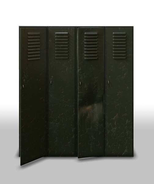 3d model of old worn lockers
