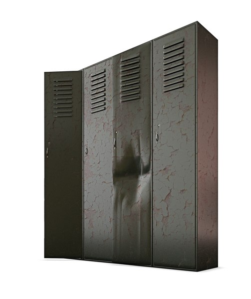 3d model of old worn lockers