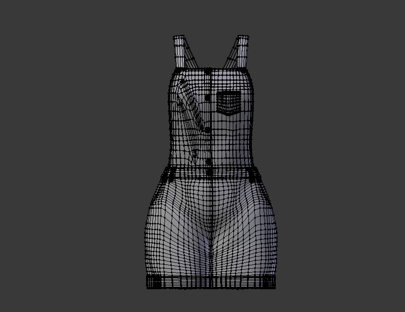 3d model jumpsuit denim