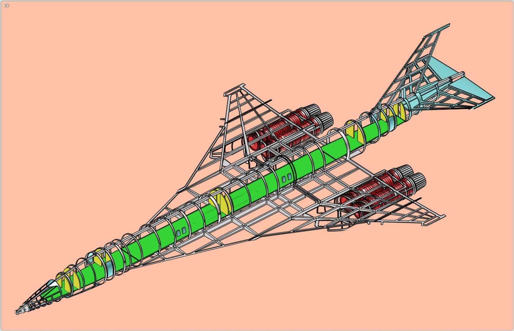 3d Model Of Japan Supersonic Transport Solid