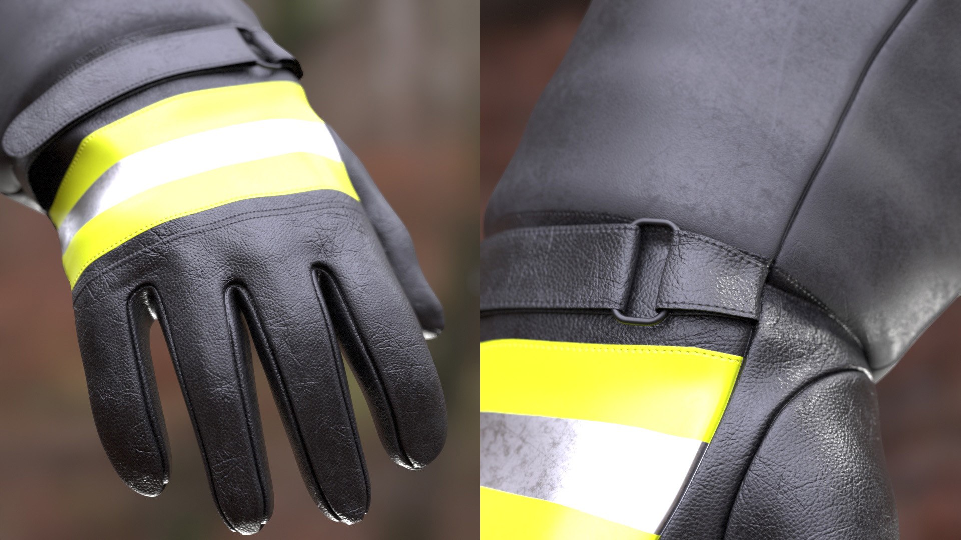 3D Firefighter Gloves 232 - All MH Bodies UE5 Skeletons - Rigged ...