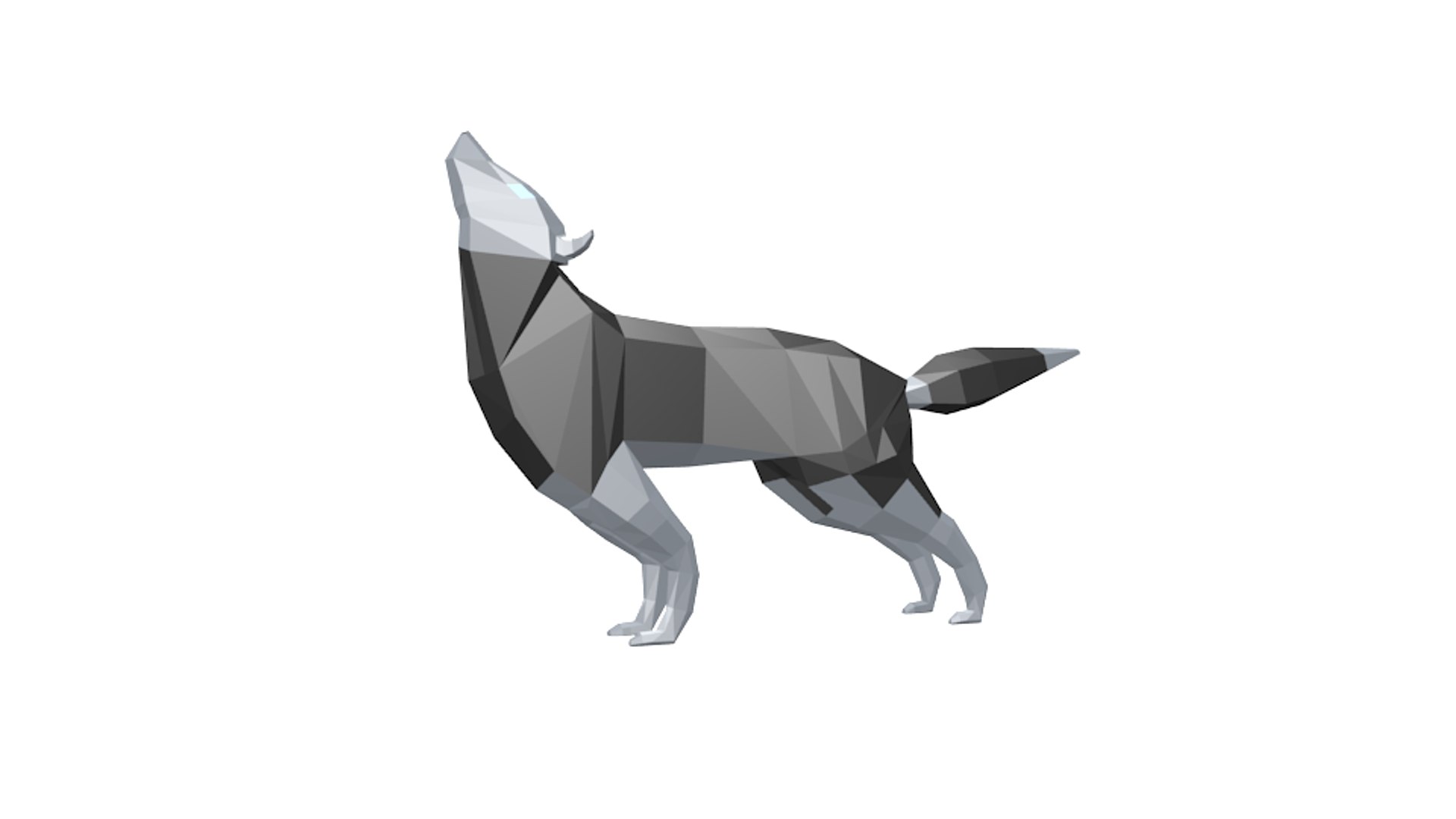 3d Low-poly Wolf Model