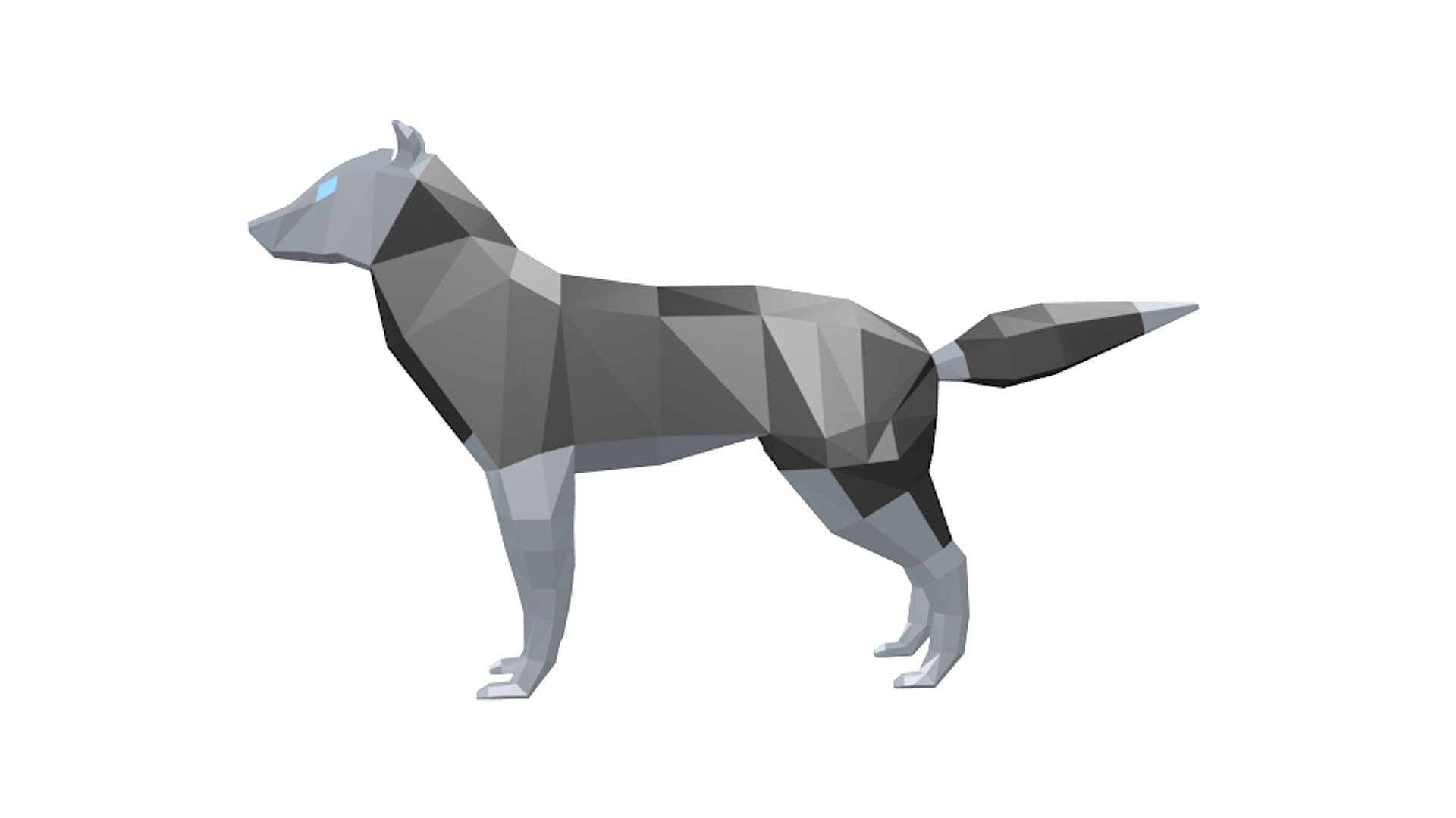3d Low-poly Wolf Model