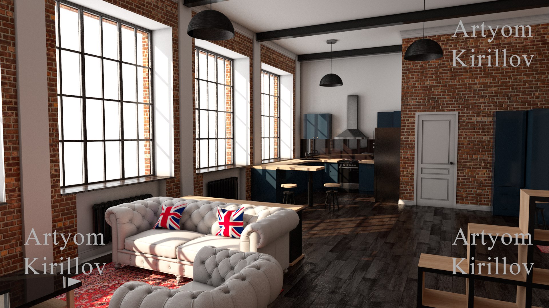 3D Loft Interior Design Room - TurboSquid 1514576
