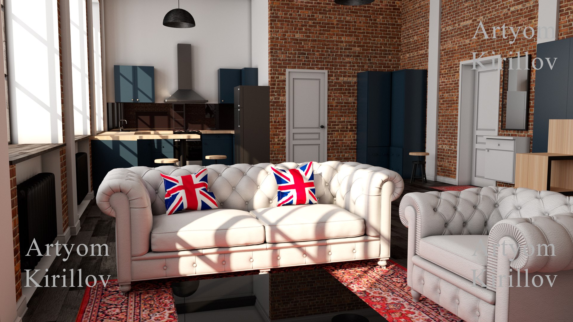 3D Loft Interior Design Room - TurboSquid 1514576