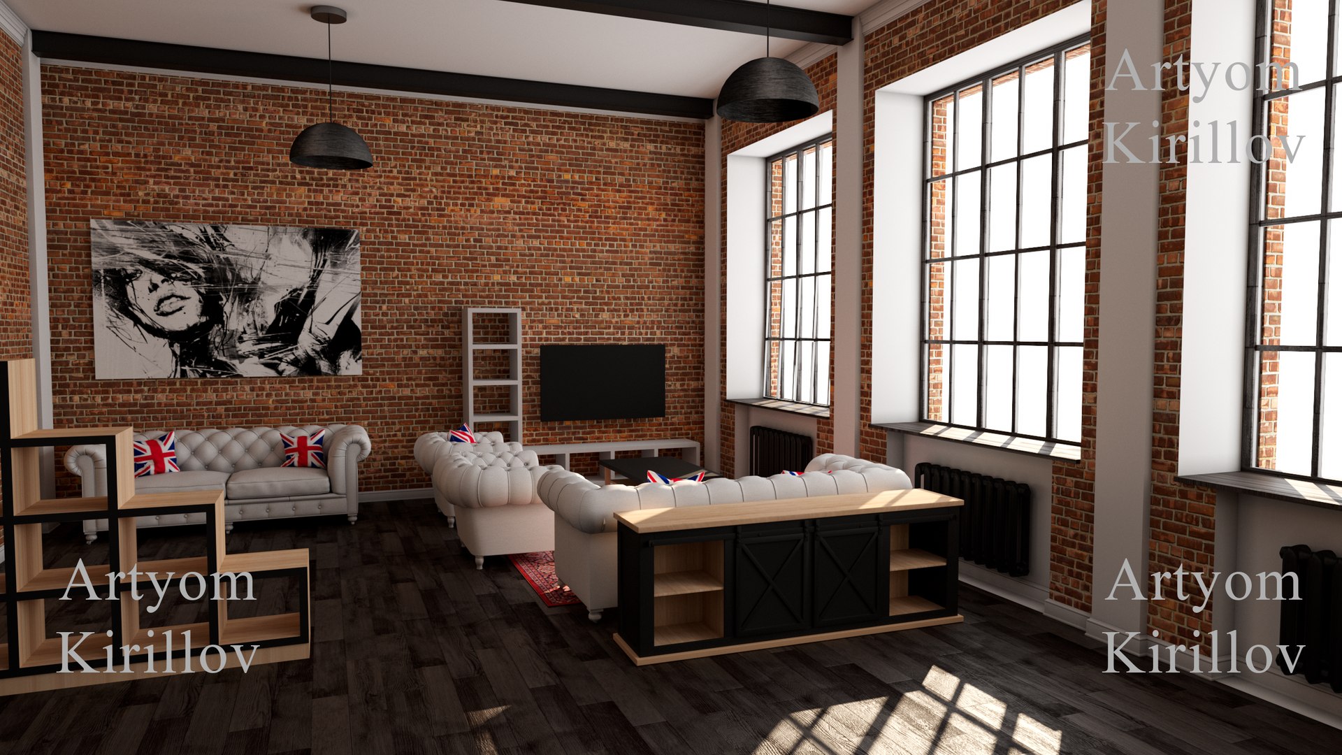 3D Loft Interior Design Room - TurboSquid 1514576