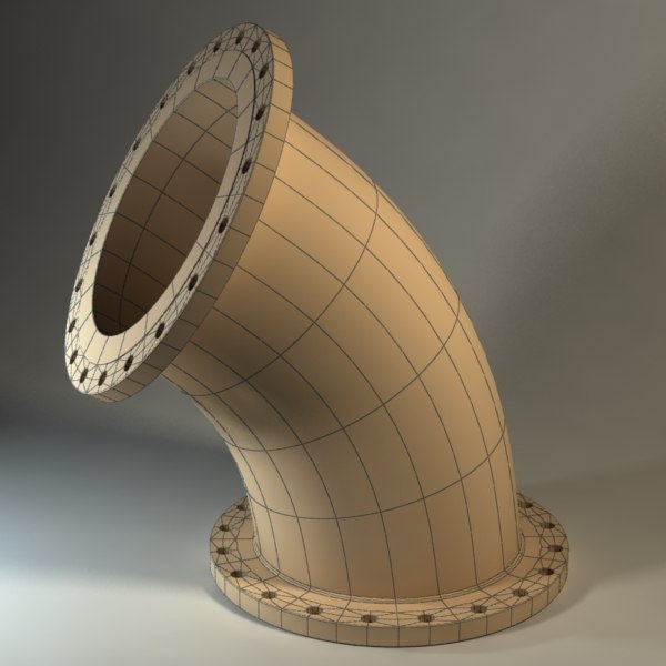 3d flanged bend socket 24 model