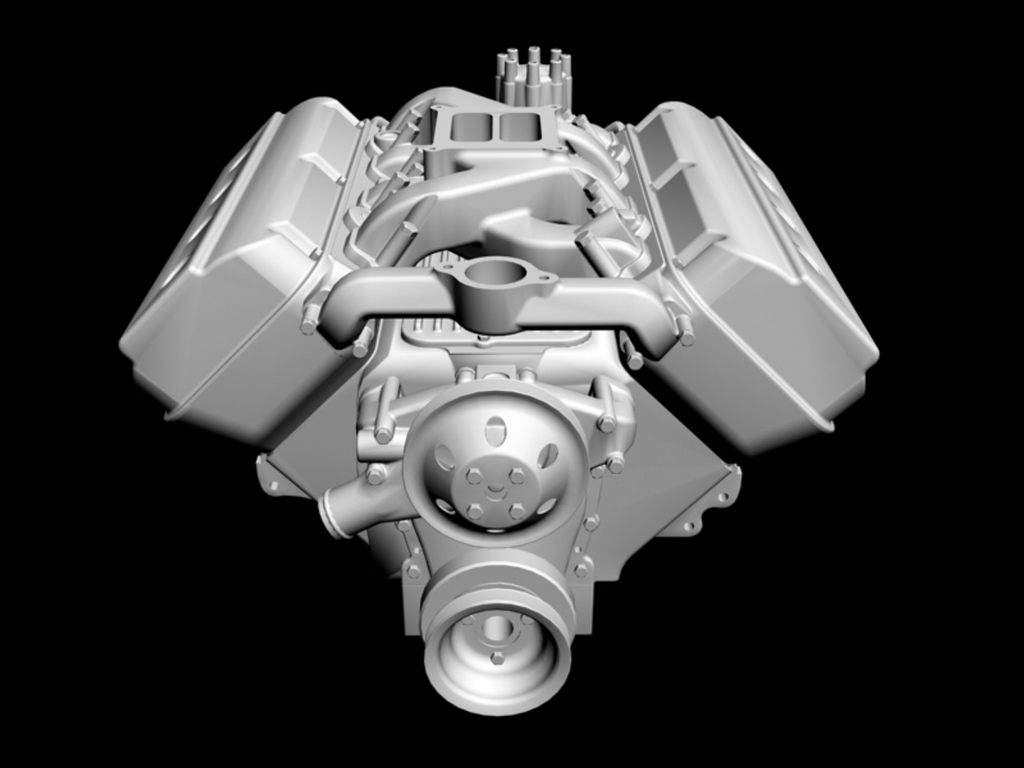 Early Hemi V8 Engine 3ds