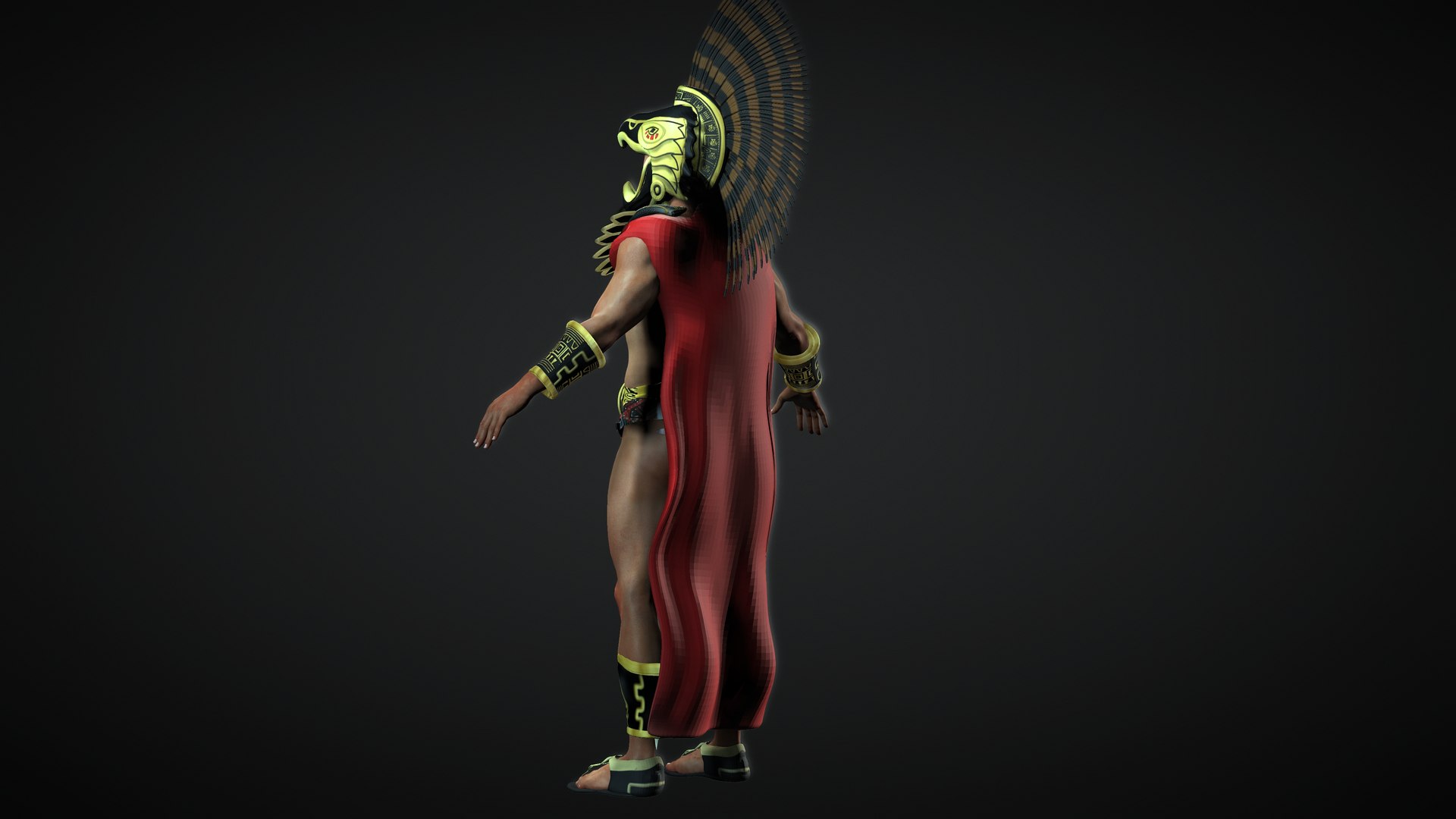 3D Eagle Aztec Warrior - TurboSquid 1807583