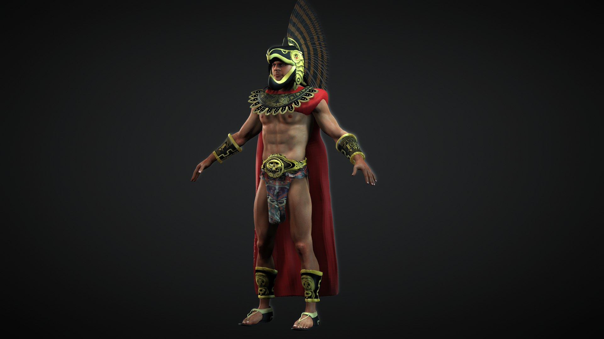 3D Eagle Aztec Warrior - TurboSquid 1807583