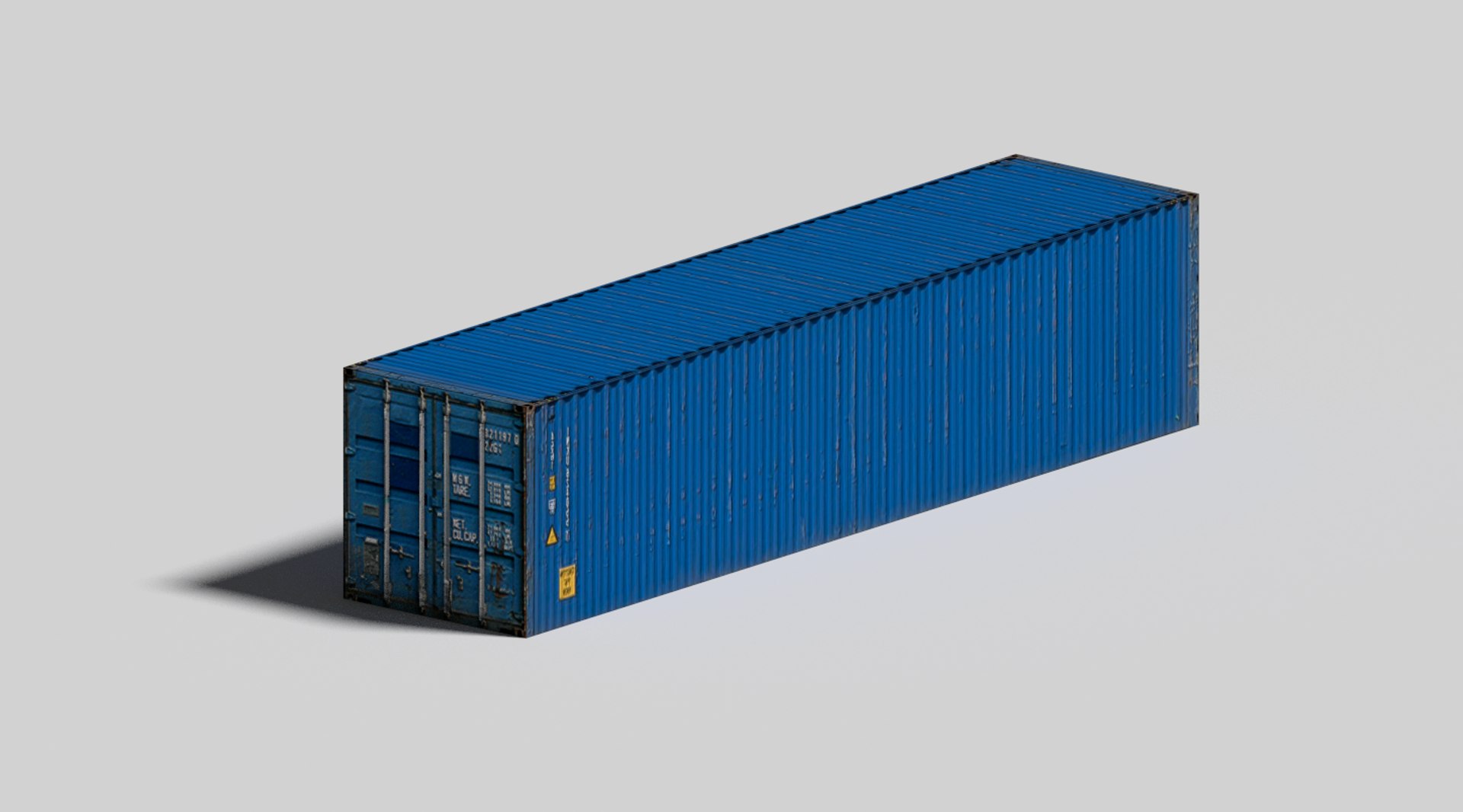 blue shipping container 3d model