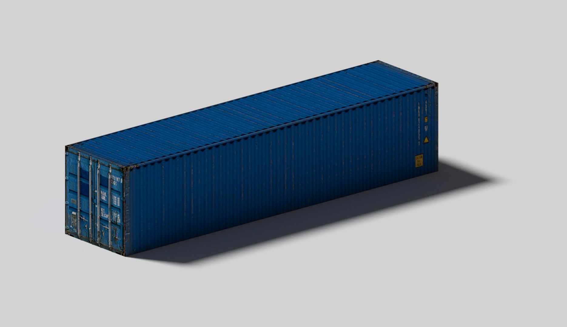 blue shipping container 3d model