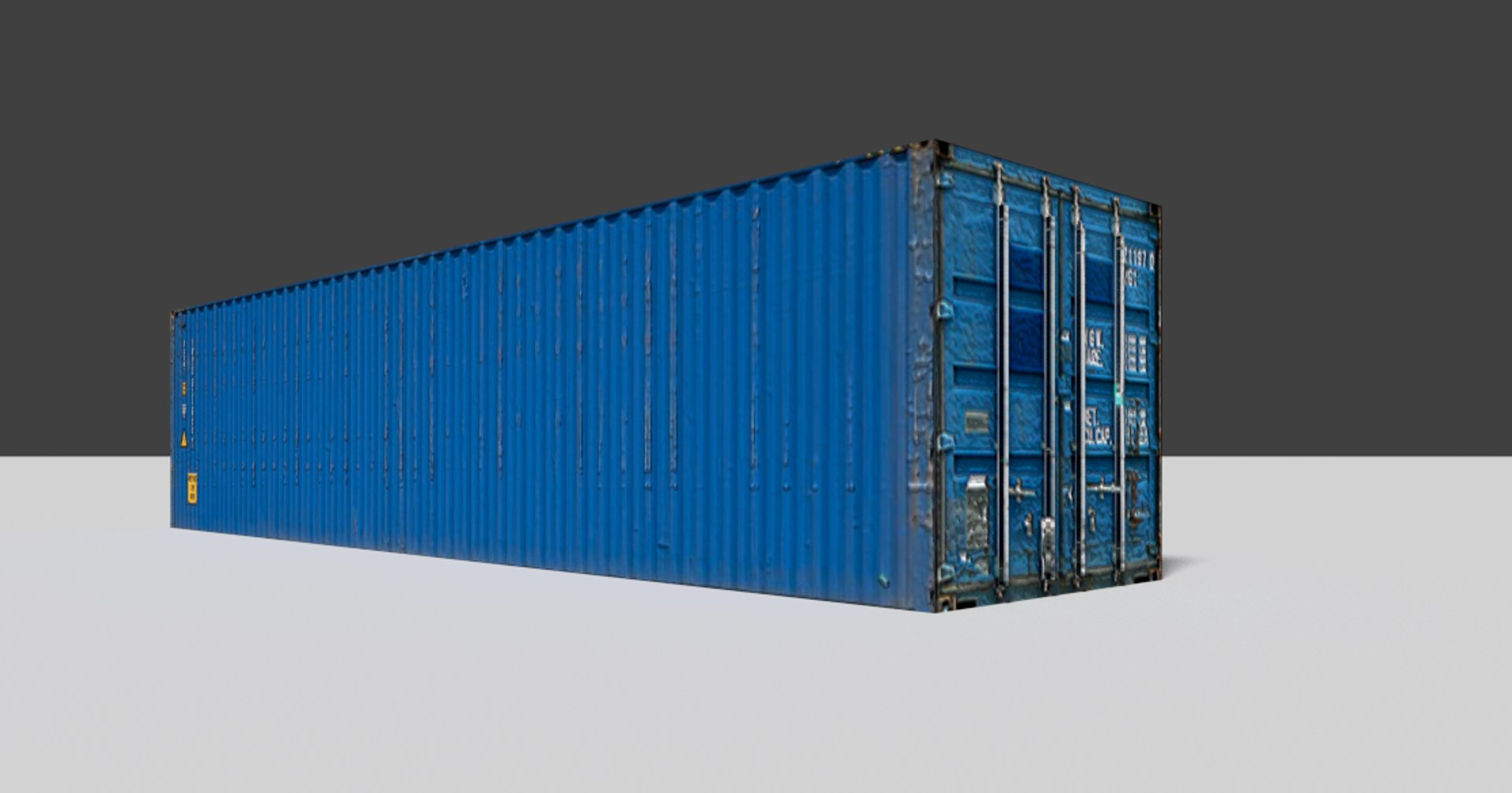 blue shipping container 3d model