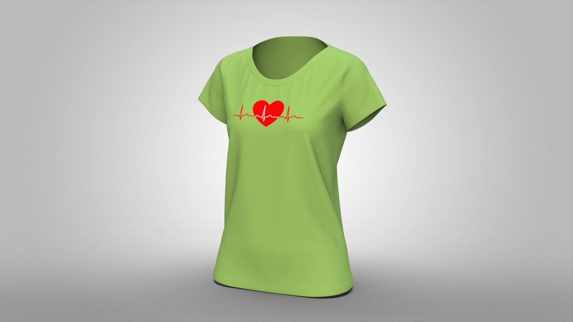 Leaf Neck Women Tee Design 3D Model - TurboSquid 1956405