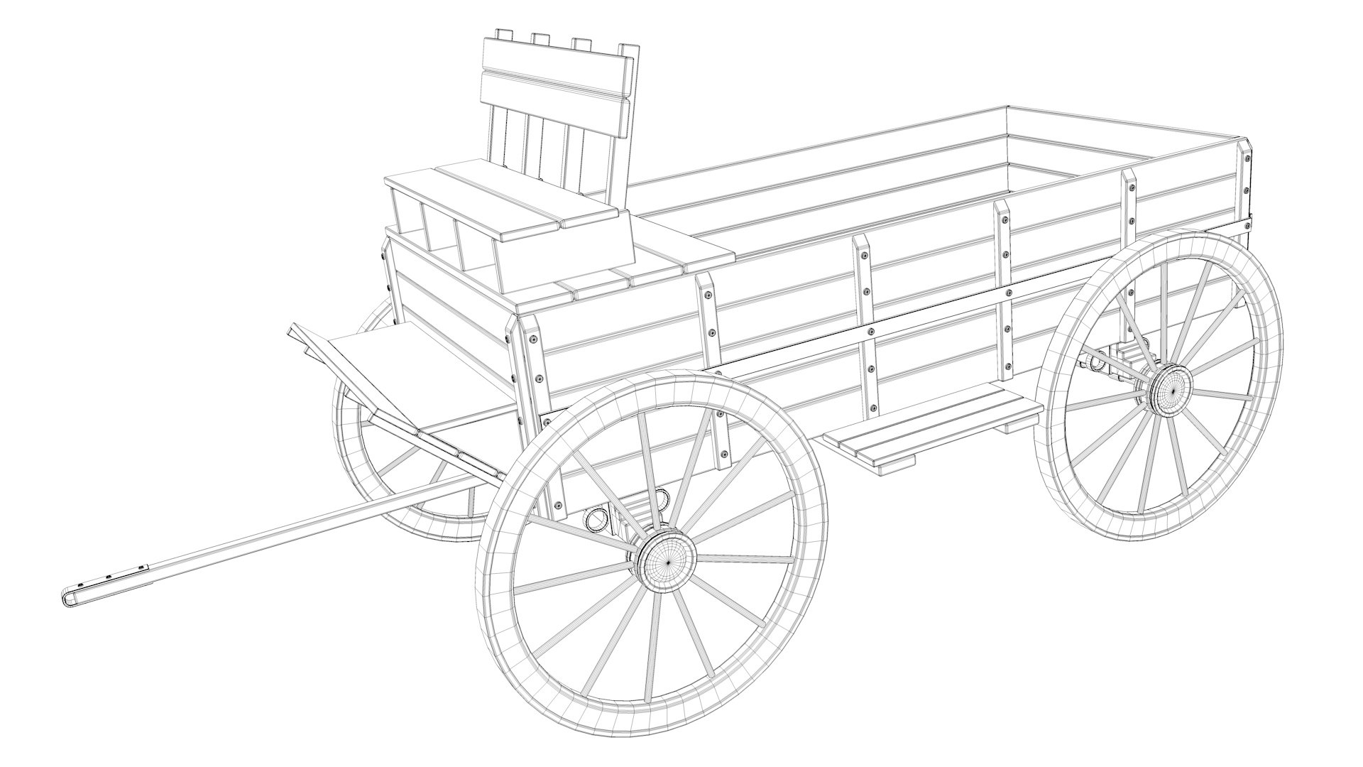 WoodenCart model - TurboSquid 1907828