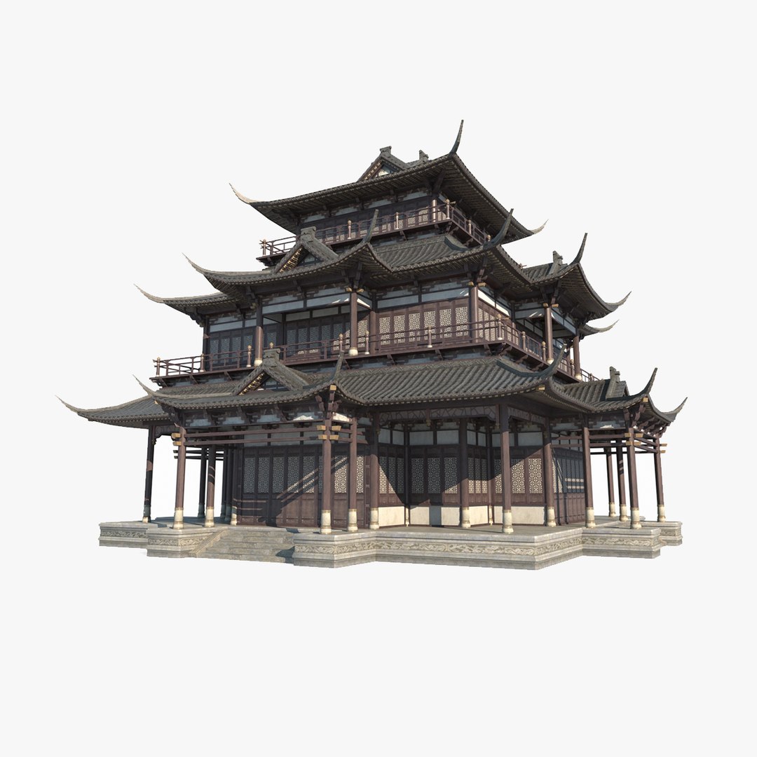 Ancient Asian Architecture Library Pavilion 3D - TurboSquid 2043456
