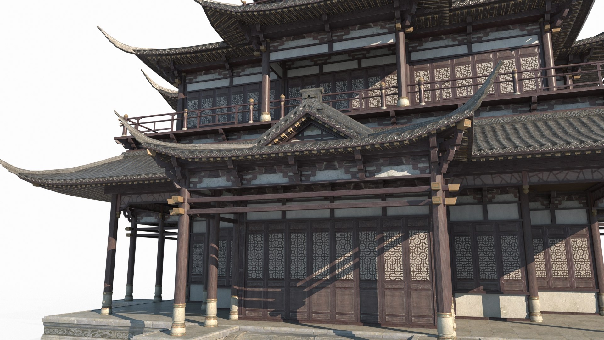 Ancient Asian Architecture Library Pavilion 3D - TurboSquid 2043456
