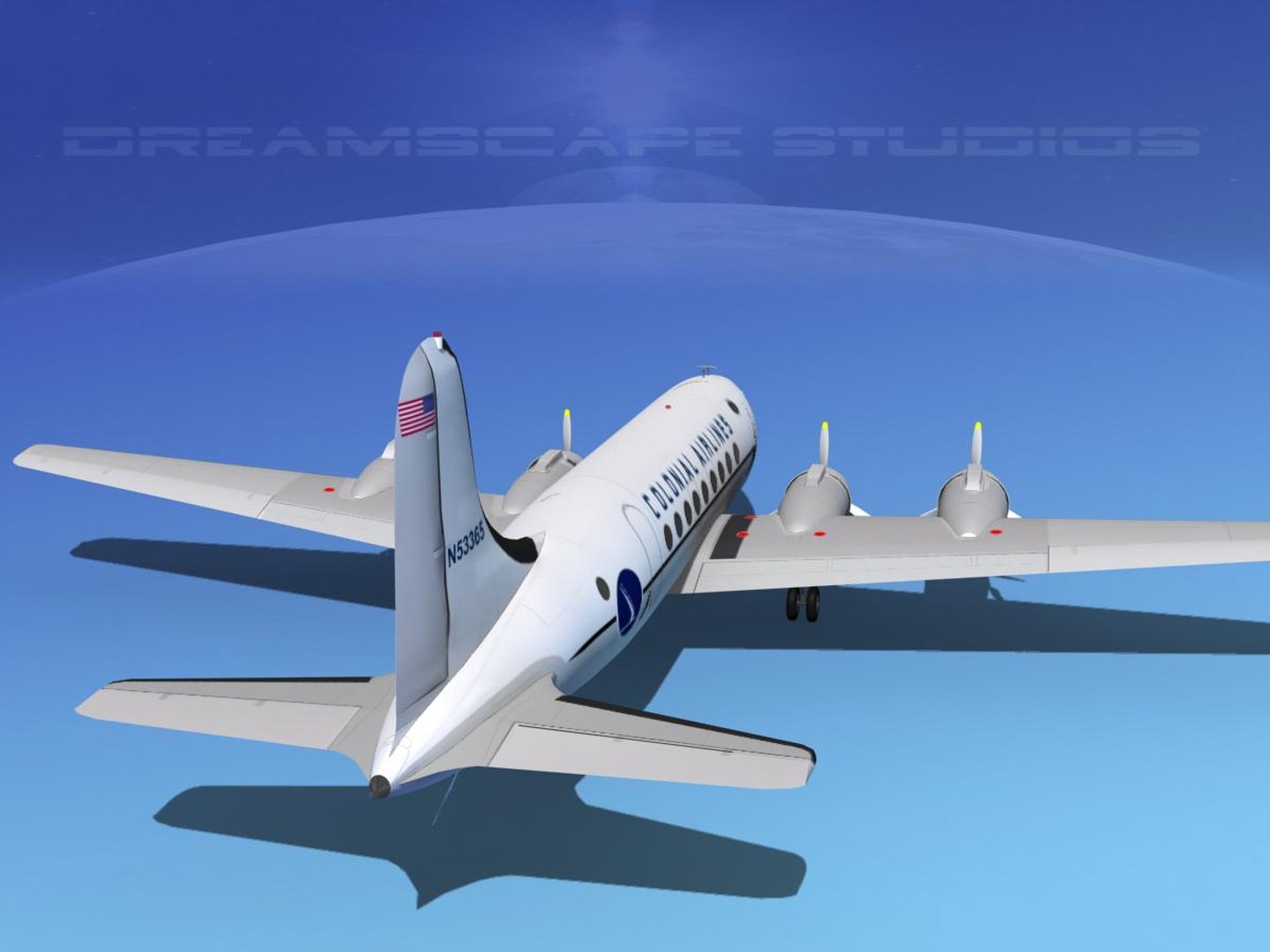 Dc-4 Airlines 3d Model