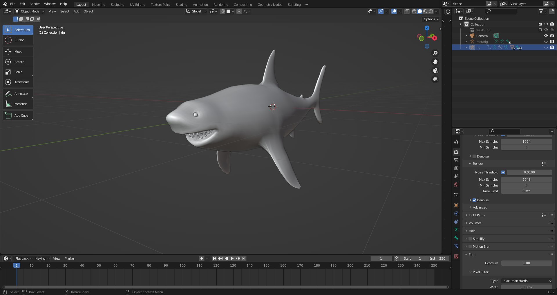 3D Great White Shark Rigged In Blender - TurboSquid 2009419