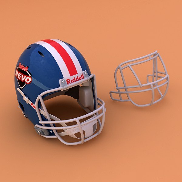 3d model riddell football helmet