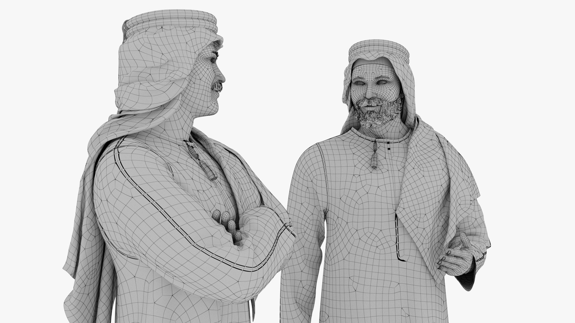 3D Model Arabic Omani Traditional Men Smiling - TurboSquid 2412722