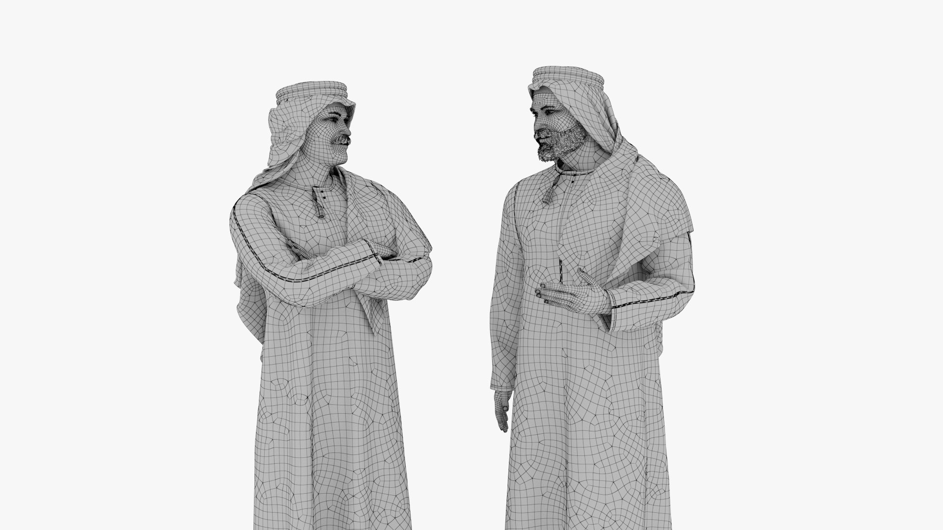 3D Model Arabic Omani Traditional Men Smiling - TurboSquid 2412722
