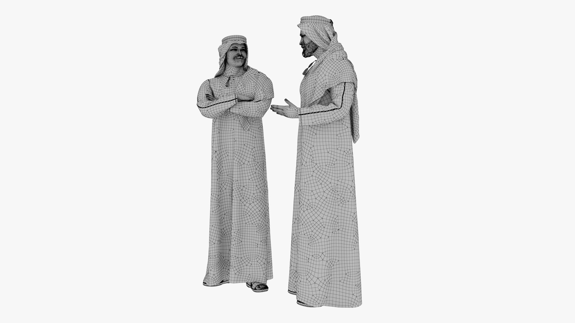 3D Model Arabic Omani Traditional Men Smiling - TurboSquid 2412722