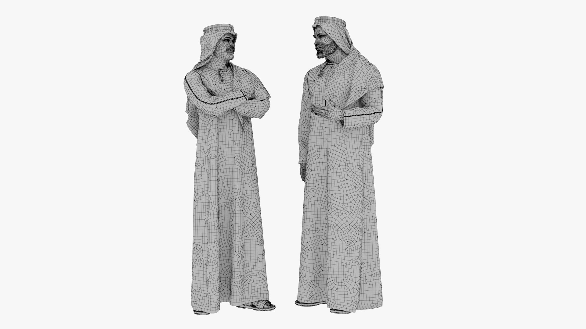 3D Model Arabic Omani Traditional Men Smiling - TurboSquid 2412722